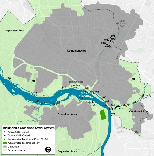 CSO outfalls map | Richmond